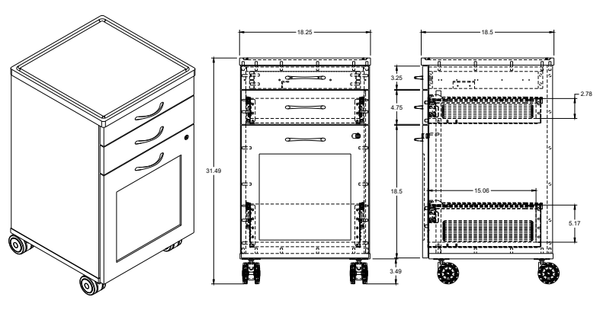 Exam Room Cabinet Package G - Mobile Procedure Cart – CostPlus Medical ...