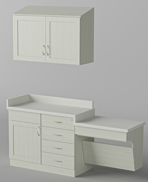 Exam Room Cabinet Package C - Shaker door styling w/ Desk 72""w ...